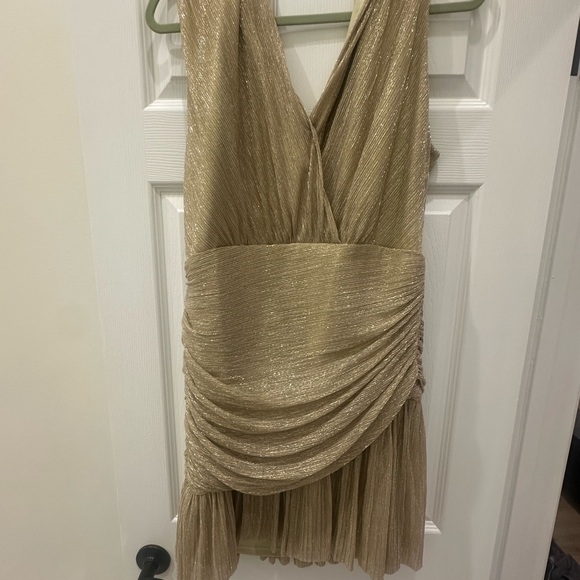 BCBGMaxAzria | Dresses | Elegant Gold Evening Dress | Poshmark